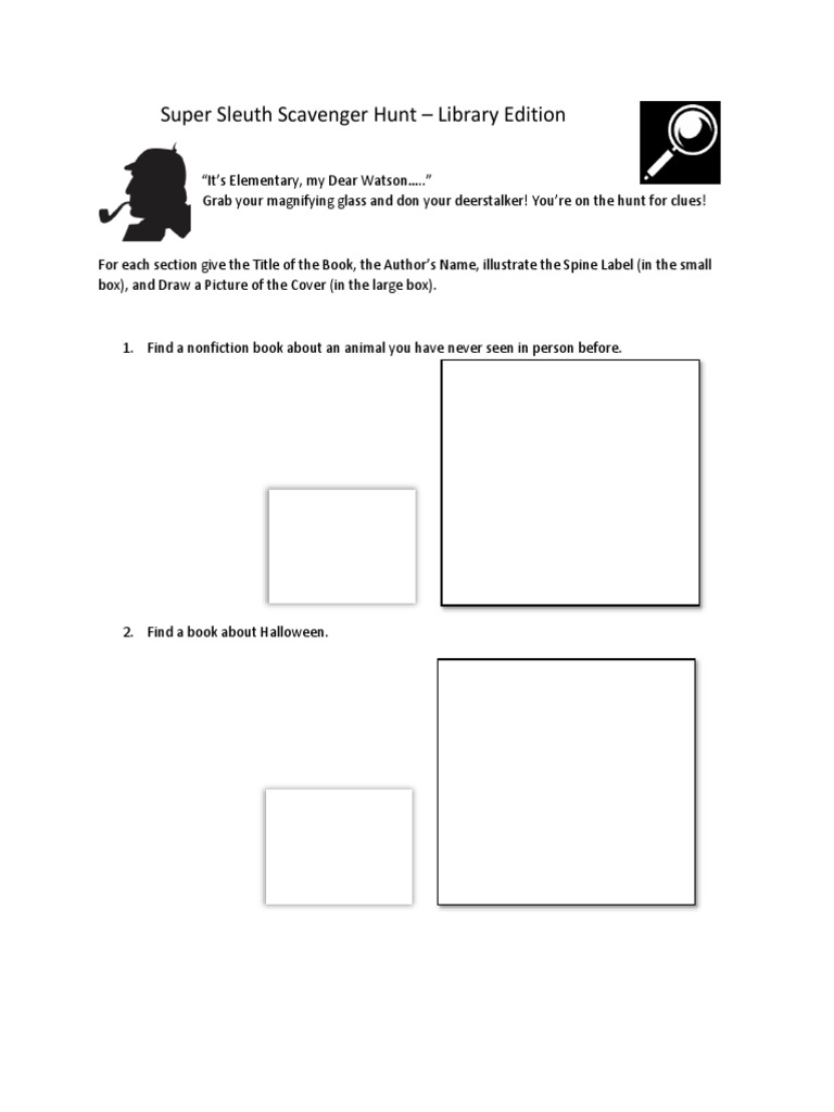 Super Sleuth Scavenger Hunt - Library Edition | PDF | Philosophy ...