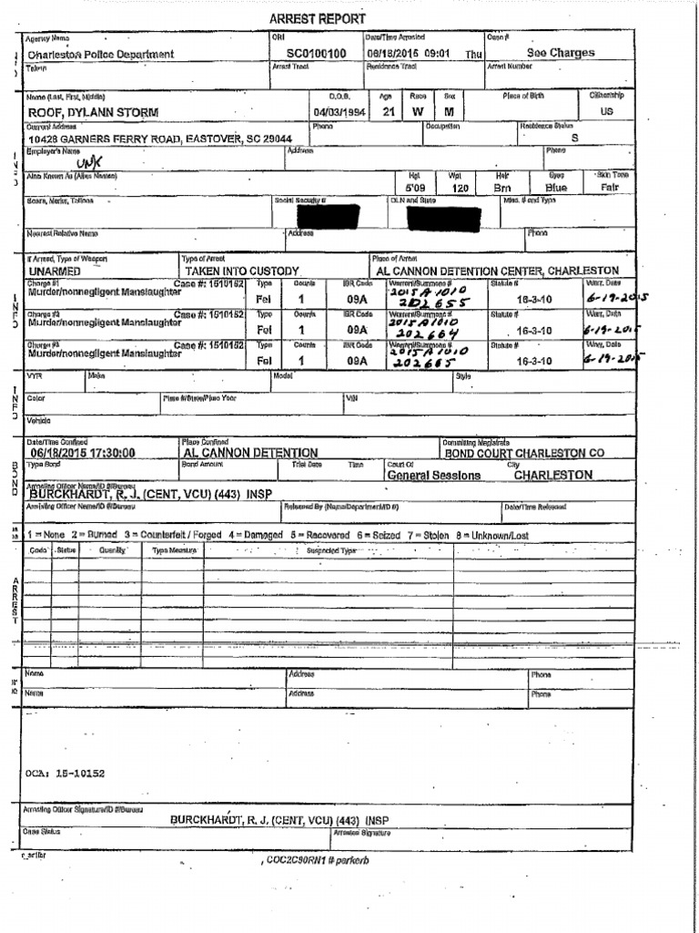 City of Charleston Police Department Arrest Reports | PDF