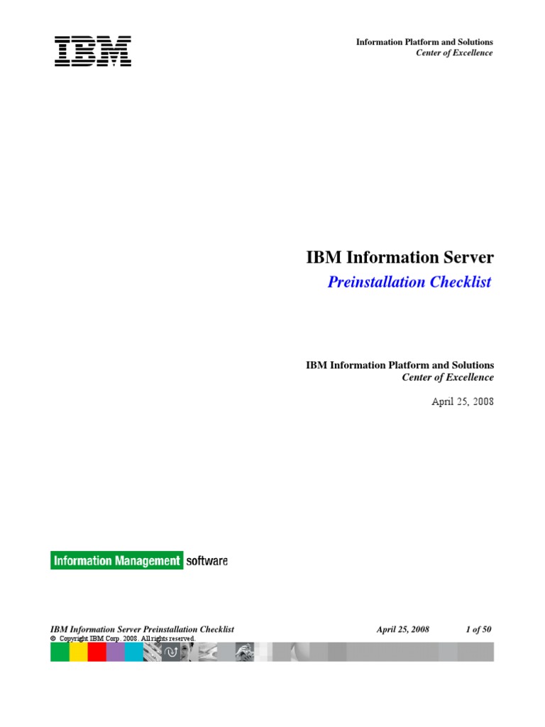 Infosrv Pre Install Checklist v801 | PDF