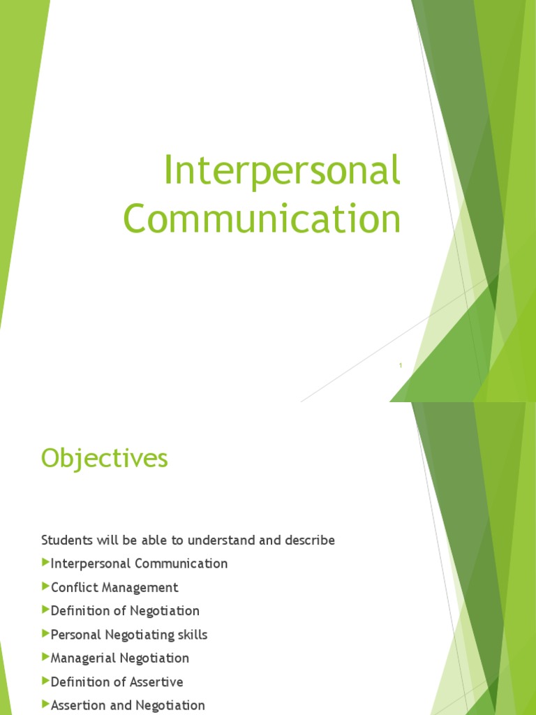 2 Interpersonal Communication | PDF | Negotiation | Interpersonal ...