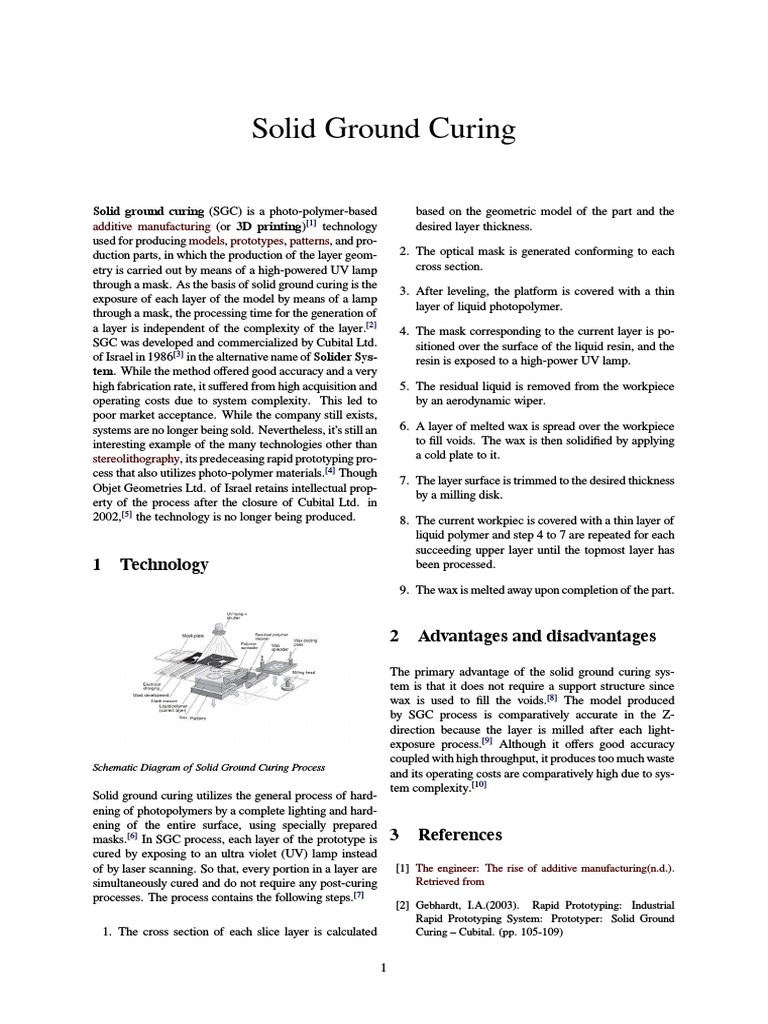 Solid Ground Curing 3d Printing | PDF | 3 D Printing | Production And ...
