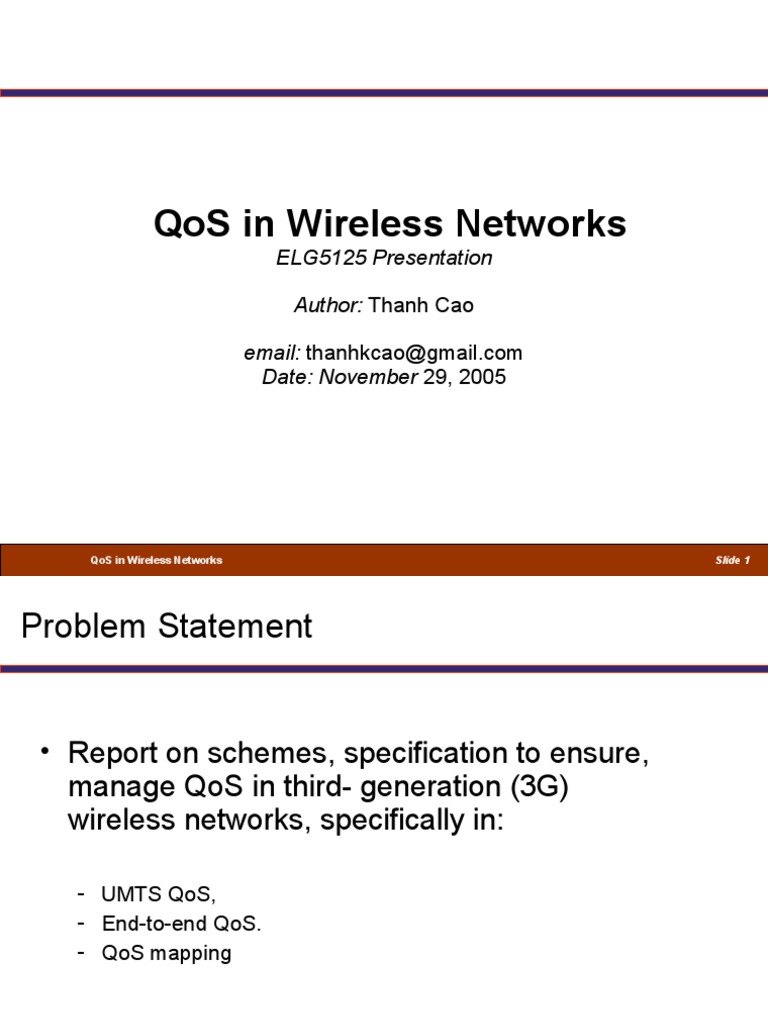 QoS in Wireless | PDF | Quality Of Service | 3 G