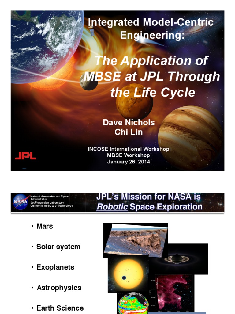 Modeling the Application of MBSE at JPL: An Overview of Integrated ...