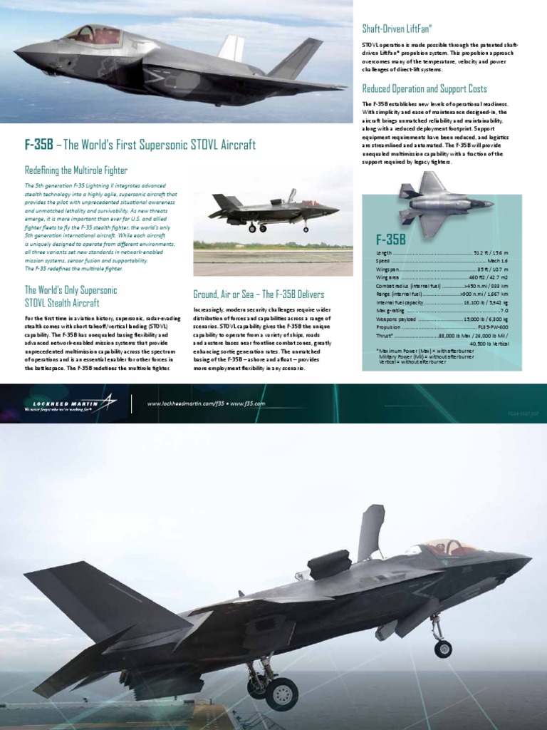 F-35B - The World'S First Supersonic Stovl Aircraft: Shaft-Driven ...