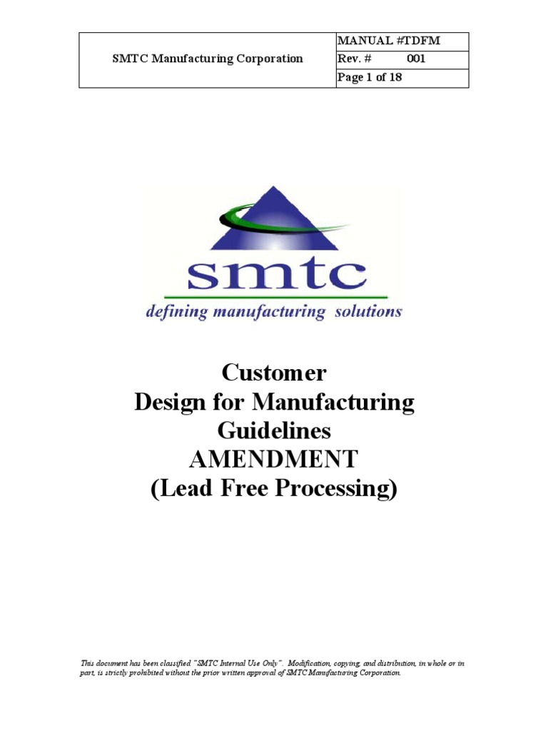 Lead Free DFM Guidelines From SMTC | PDF | Printed Circuit Board ...