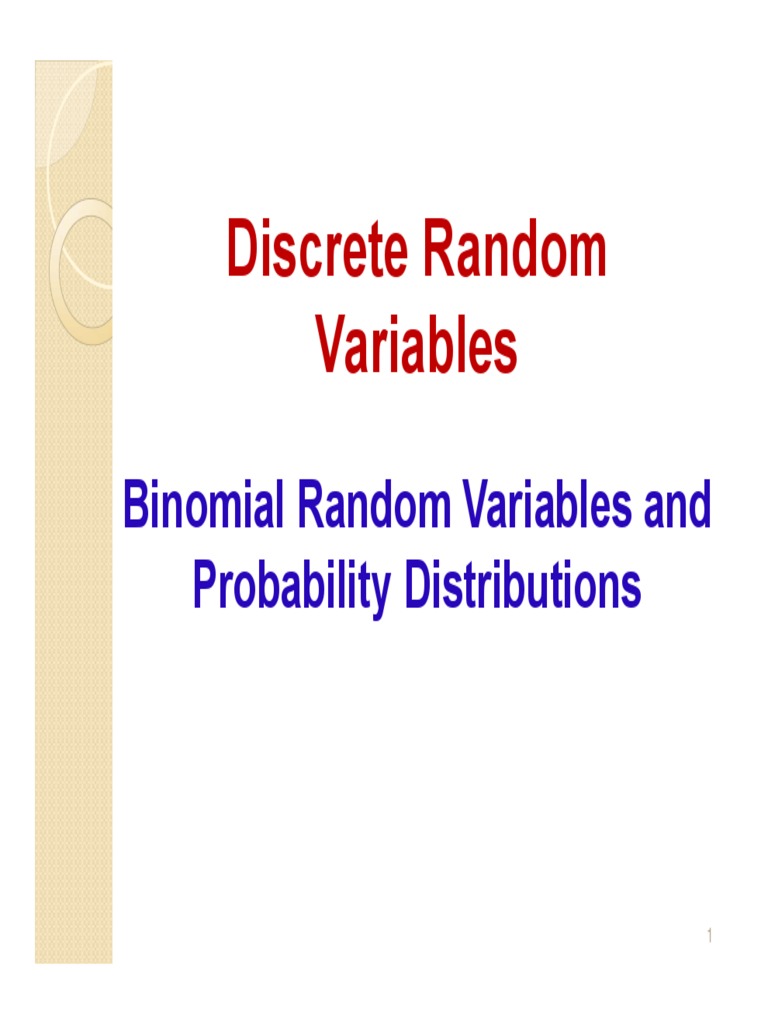 Discrete Random Variables | PDF | Probability Distribution | Random ...