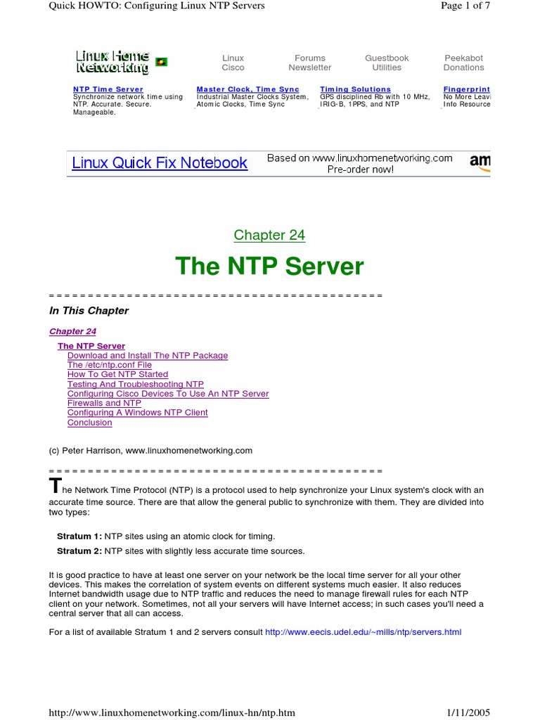 Ntpdate Manual | PDF | Port (Computer Networking) | Server (Computing)