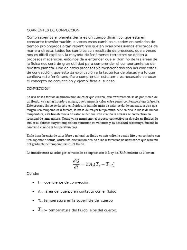 Corrientes de Conveccion | Convección | Ciencias fisicas
