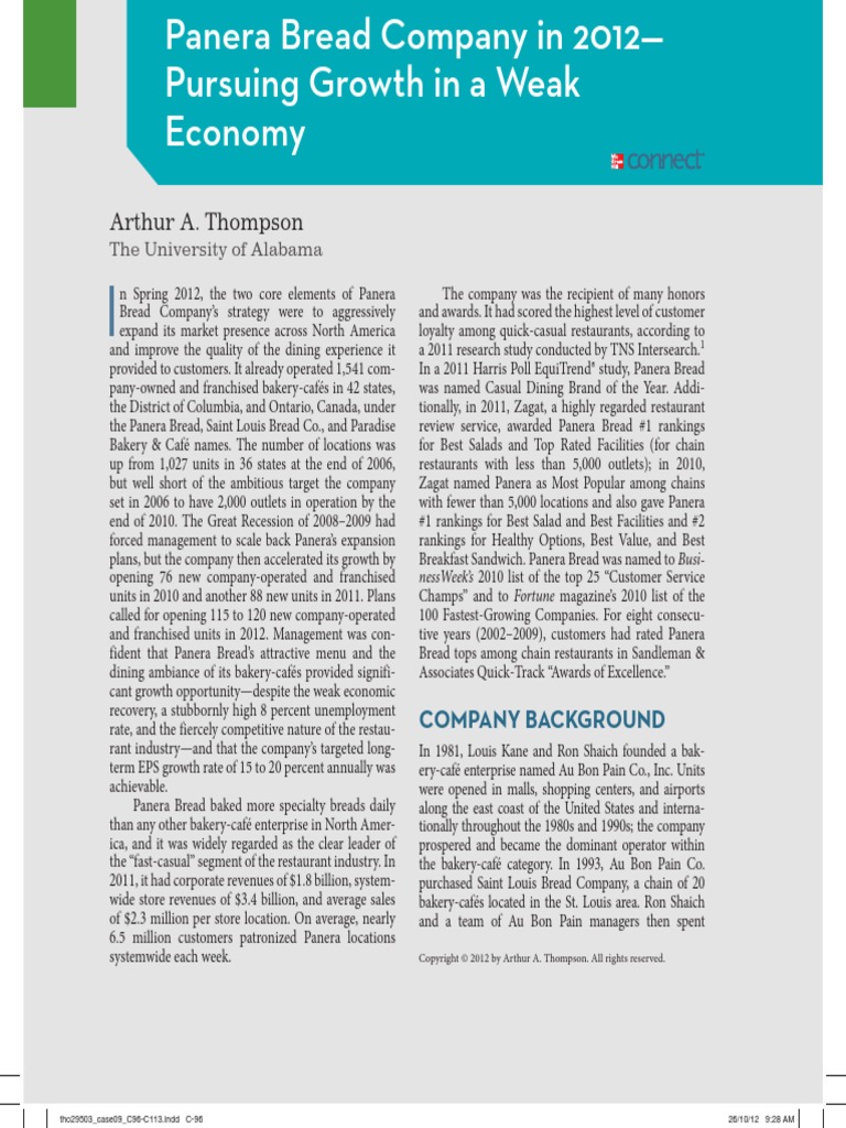 Panera Case | PDF | Franchising | Fast Food Restaurants