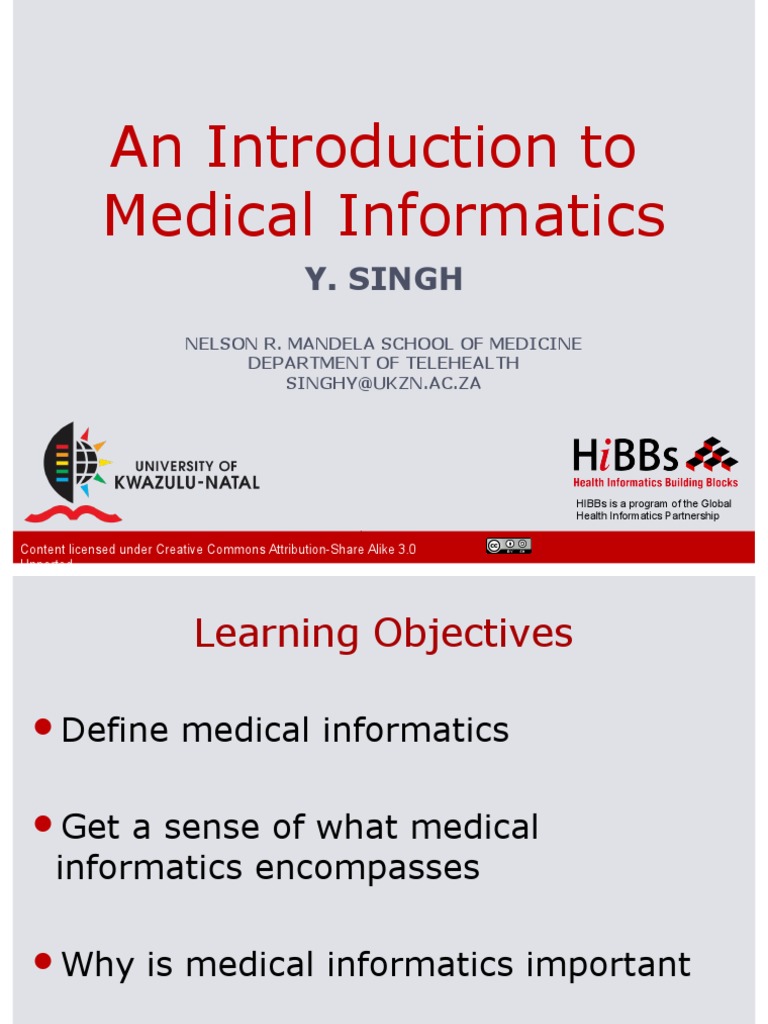 Introduction To Medical Informatics | PDF | Health Informatics ...