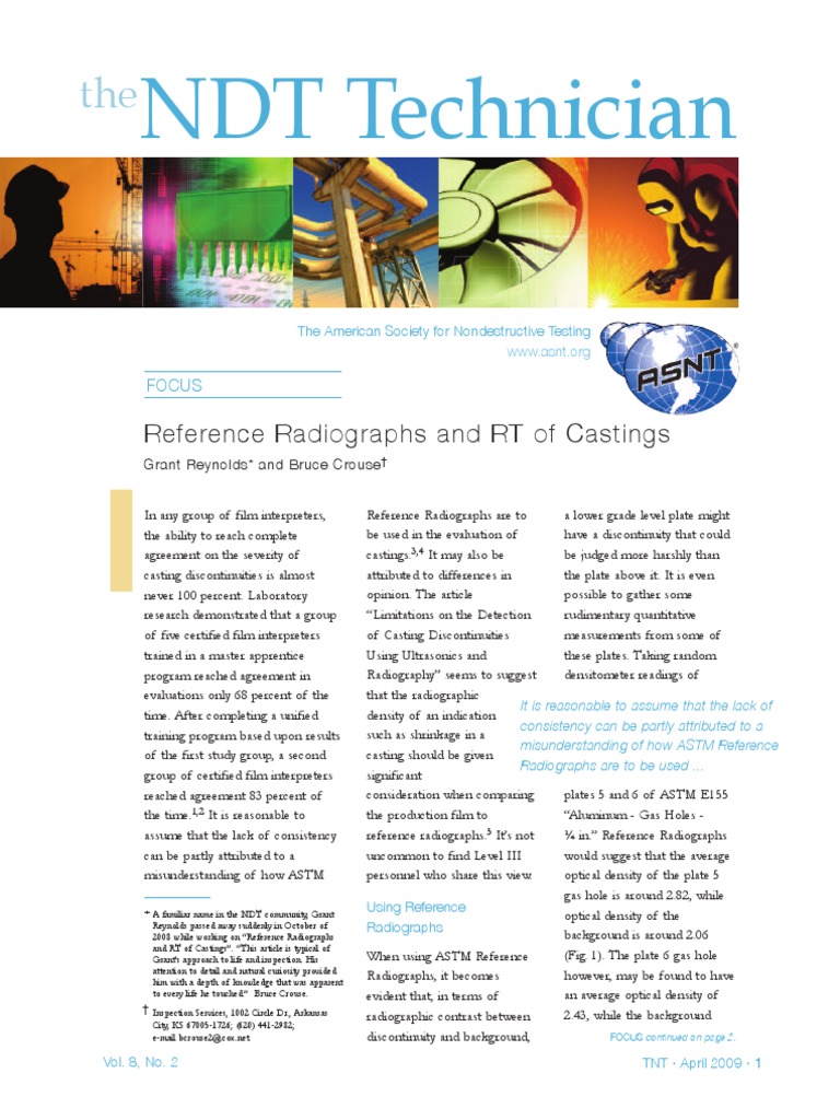 NDT Technician: Reference Radiographs and RT of Castings | PDF ...