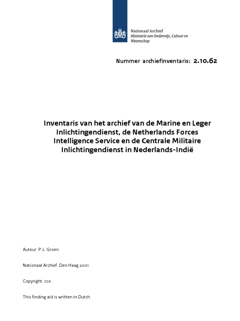 Dutch Archives NEFIS WW2 Records | PDF