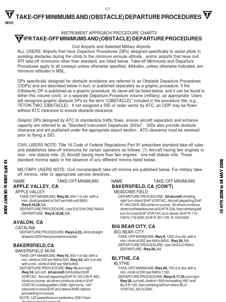 Lax Take Off Minimums | PDF | Instrument Flight Rules | Aviation