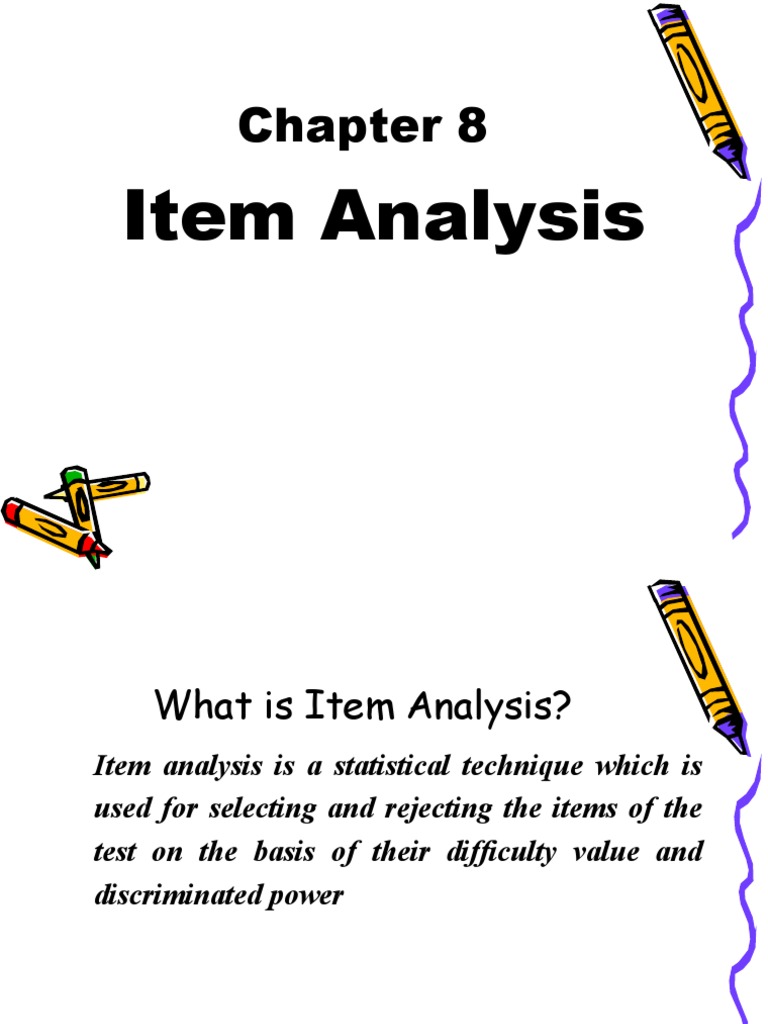 Chapter8 Item Analysis | PDF | Test (Assessment) | Cognition