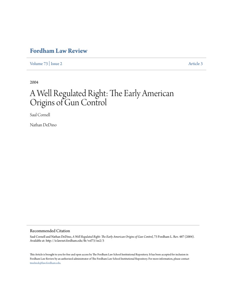 A Well Regulated Right | PDF | Second Amendment To The United States ...