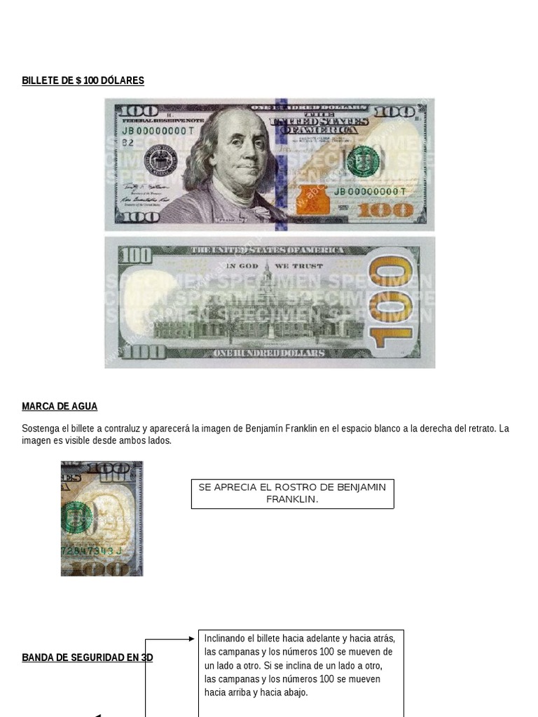 Elementos de Seguridad de Los Dólares Americanos | Billete de banco | Color