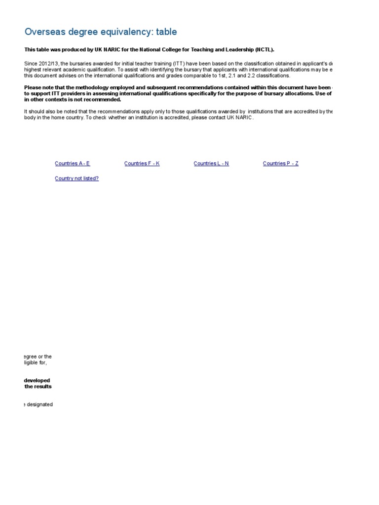 International Degree Equivalency Guide | PDF | Academic Degree ...