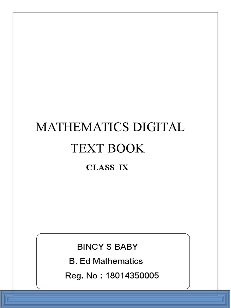 Mathematics Digital Text Book: Class Ix | PDF | Triangle | Polynomial