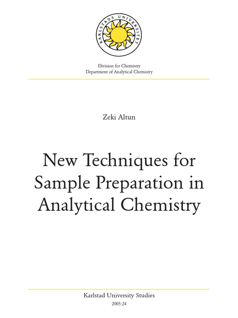New Techniques For Sample Preparation | PDF | High Performance Liquid ...