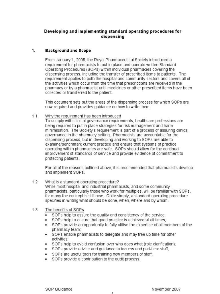 Making SOP in Pharmaceutical | PDF | Pharmacy | Medical Prescription