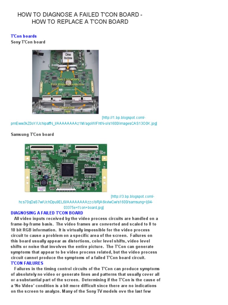 Sony T Con Board | Download Free PDF | Electrical Connector ...