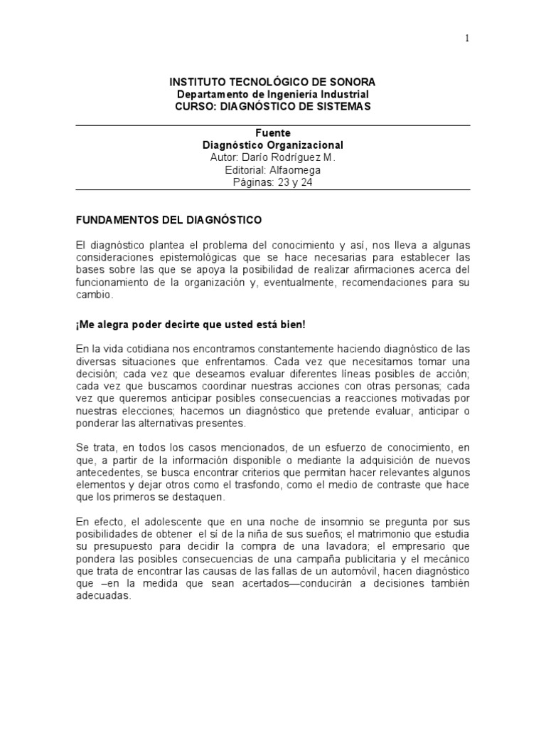 Diagnosticos de Sistemas | PDF | Diagnostico medico | Percepción