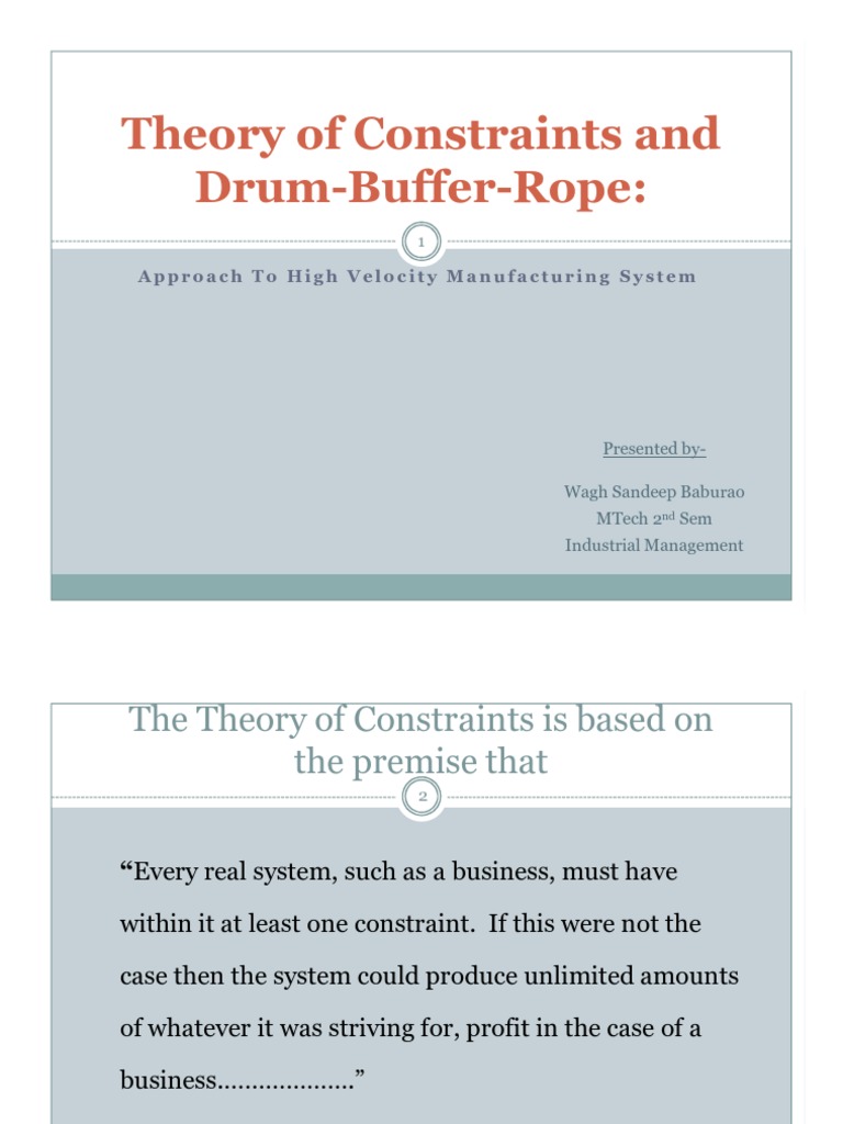 Theory of Constraint and Drum Buffer Rope | PDF | Business | Economies