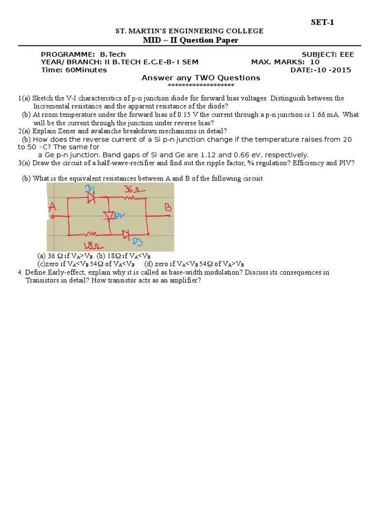 Eee Mid 2 Civil Iib | PDF | Rectifier | Diode