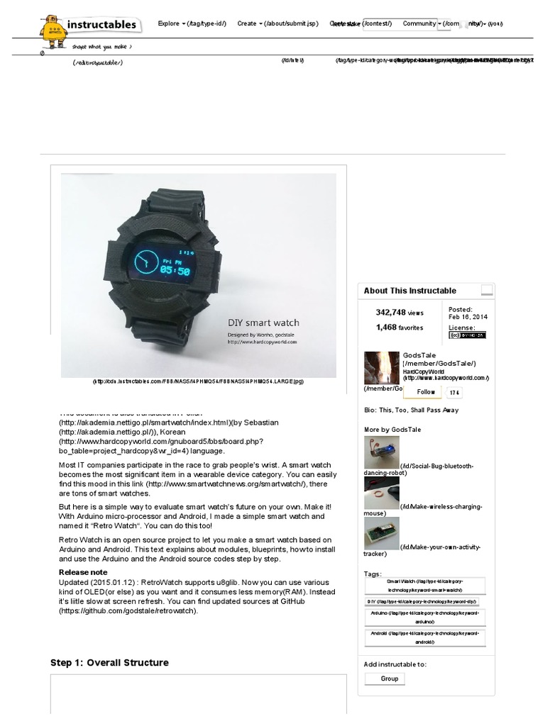 Make Your Own Smart Watch | PDF | Android (Operating System) | Arduino