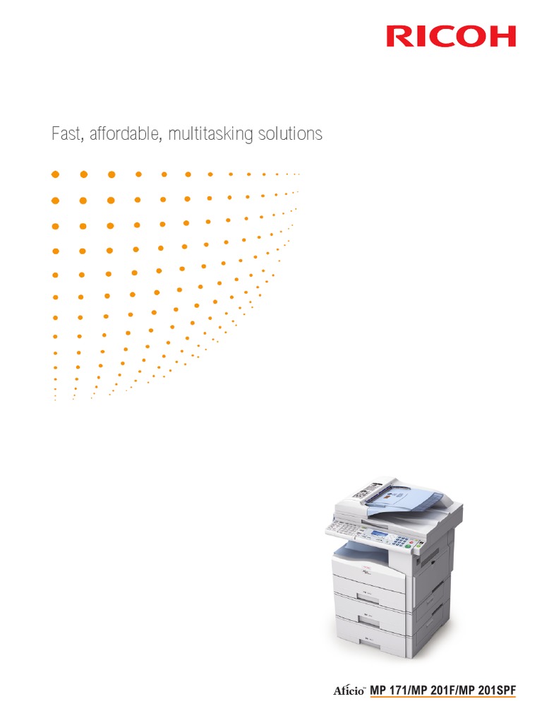 Ricoh MP 201SPF Brochure | PDF | Office Equipment | Computing