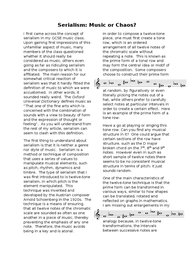 Understanding Serialism in Music | PDF | Musical Compositions ...