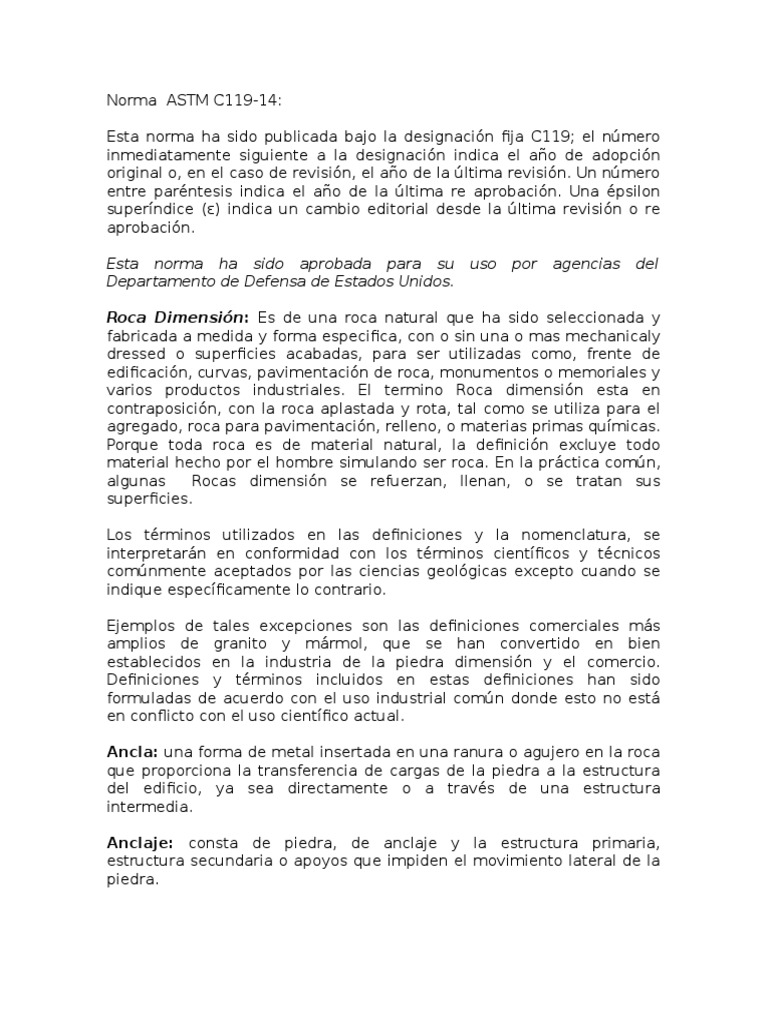 Norma ASTM C119-14 Traducida | PDF | Roca (geología) | Naturaleza