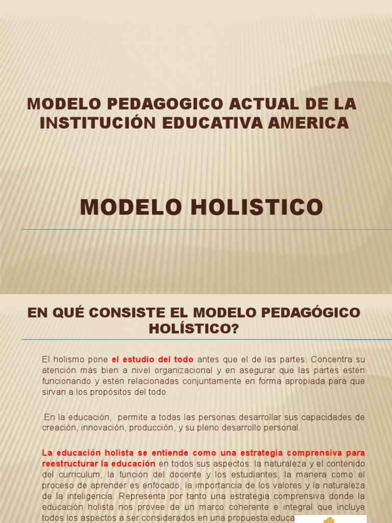 Anexo 2 Modelo Holistico | PDF | Holismo | Aprendizaje