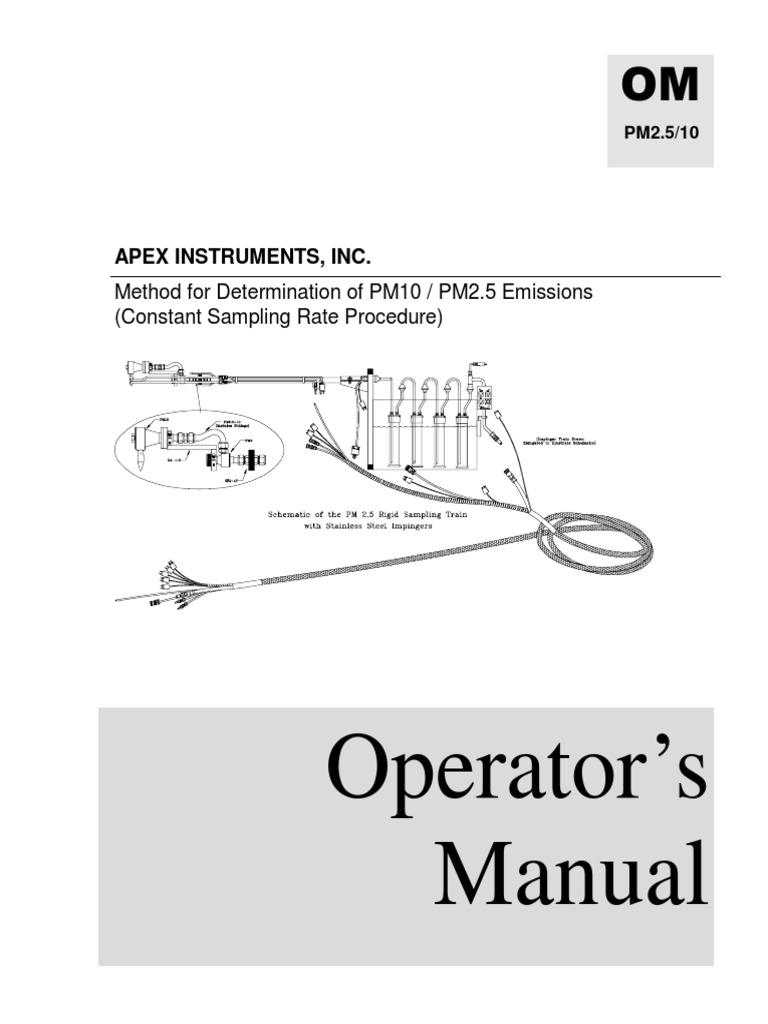 PM 10-2.5 Operator's Manual | PDF | Particulates | Gases