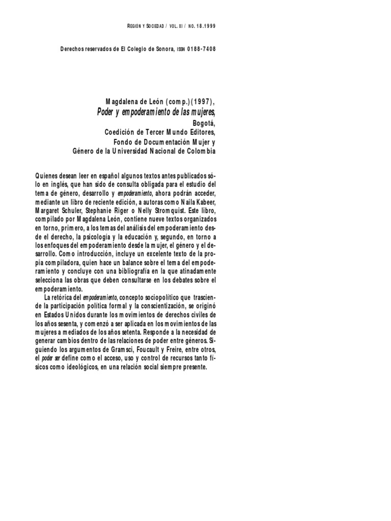 Poder y Empoderamiento en Mujeres | Descargar gratis PDF ...