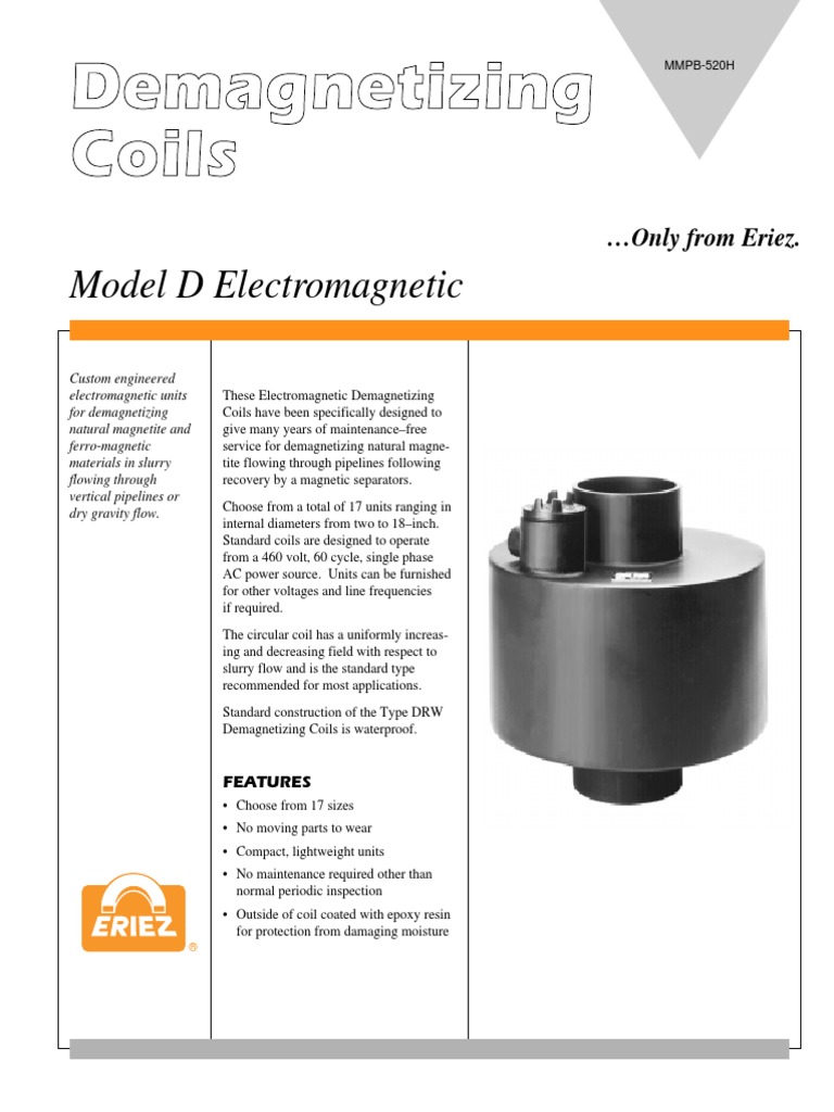 Demagnetizing Coils Brochure | PDF | Inductor | Pipe (Fluid Conveyance)