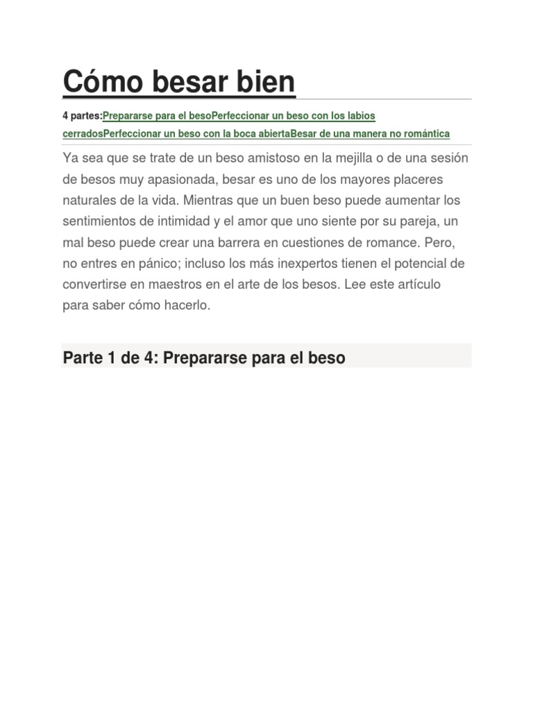 Cómo Besar Bien | PDF | Beso | Ocio