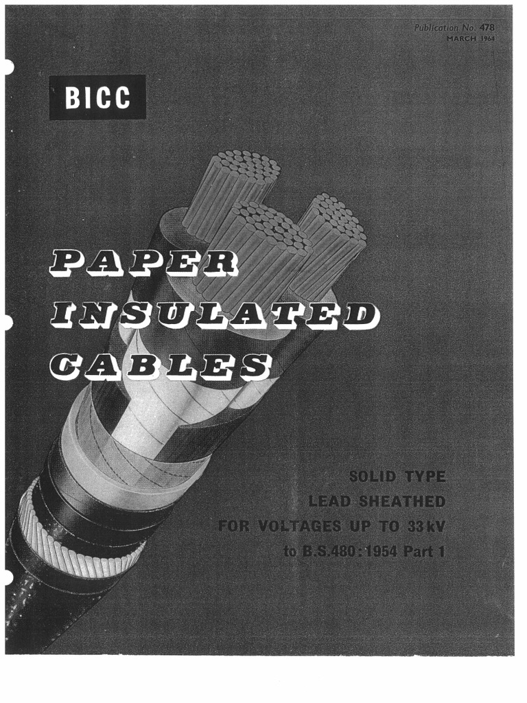 Paper Insulated Cables: Solid Type Lead Sheathed Up To 33kV | PDF