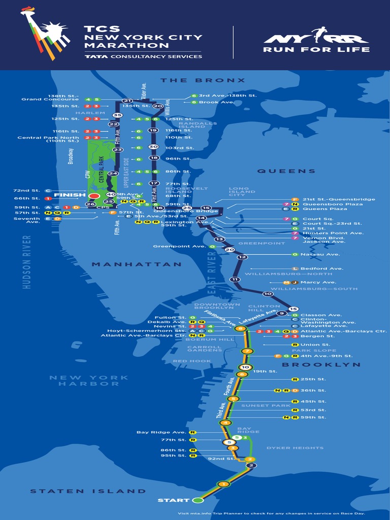 2015 TCS New York City Marathon Course Map | PDF