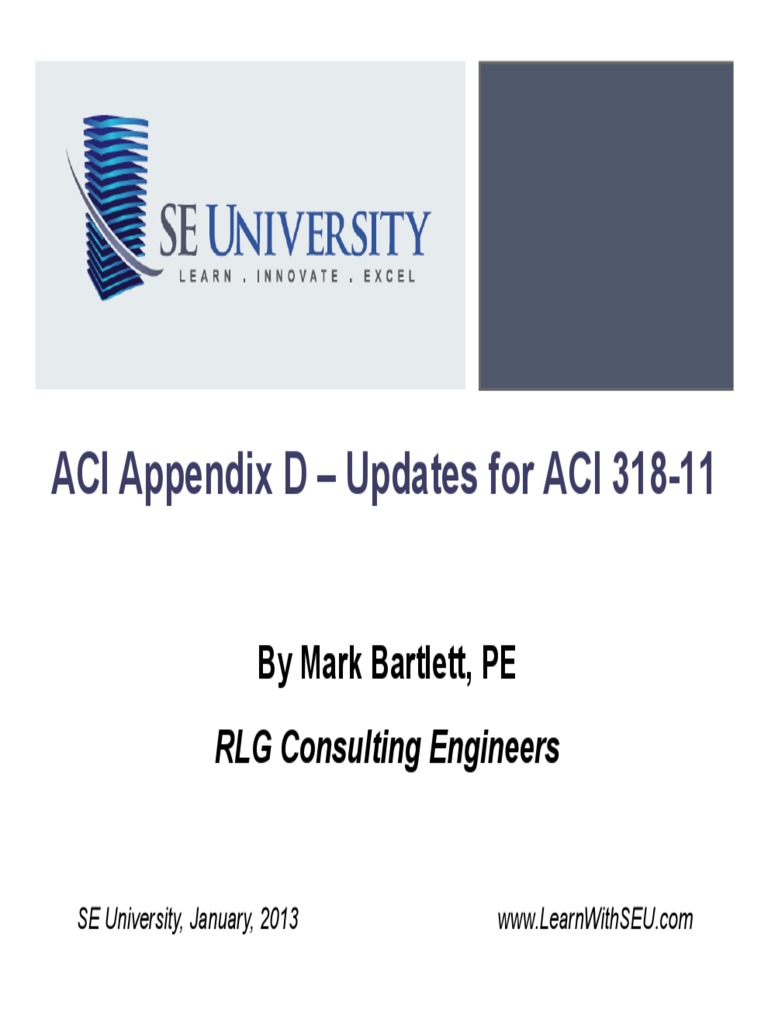 2013.01.09 - ACI Appendix D - Updates For ACI 318-11 | PDF | Fracture ...