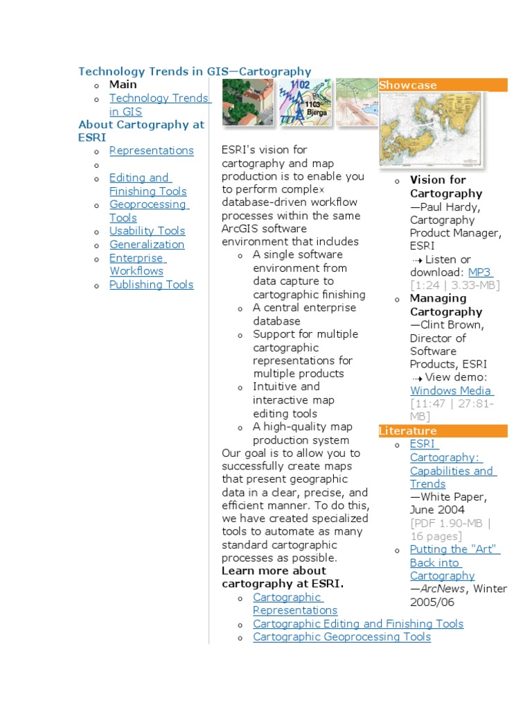 Technology Trends in GIS-Cartography: Showcase | PDF | Esri | Cartography
