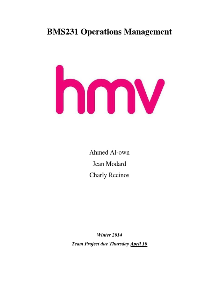 HMV Operations Analysis | PDF | Retail | Online Shopping