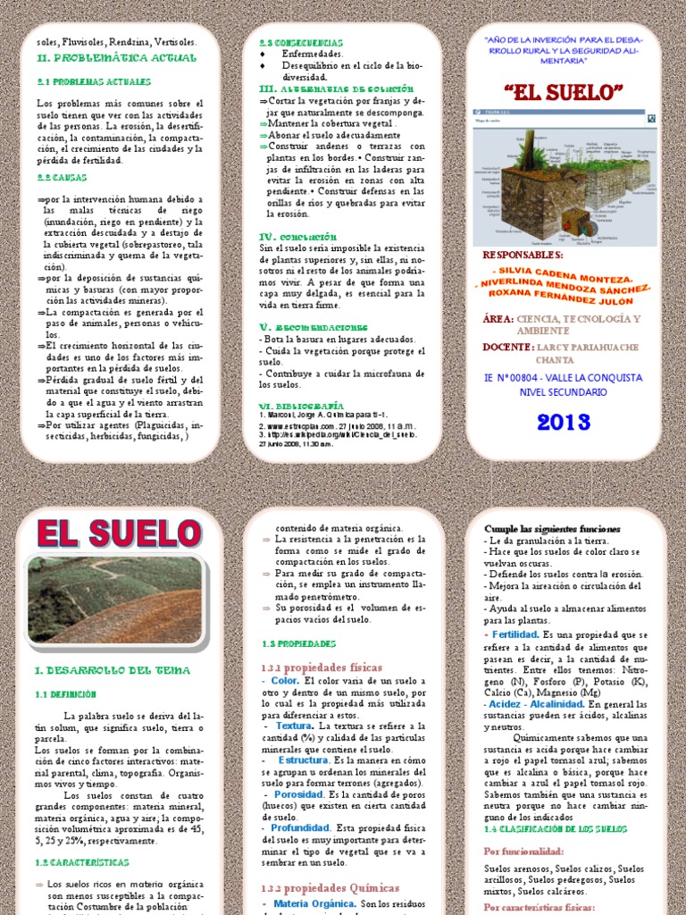 Triptico de Los Suelos | PDF | Suelo | Importar