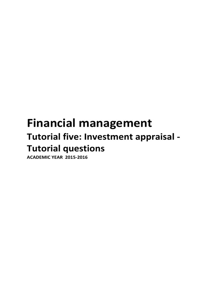 Investment Appraisal Techniques Guide | PDF | Investing | Market ...