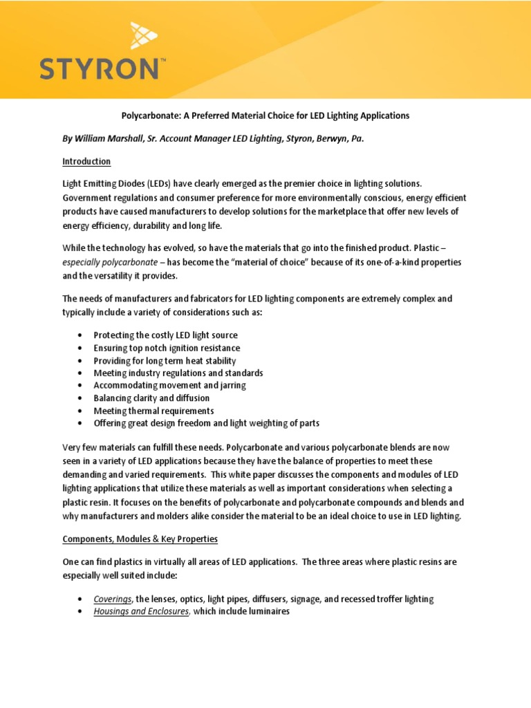 White Paper Led Lighting | PDF | Light Emitting Diode | Ultraviolet