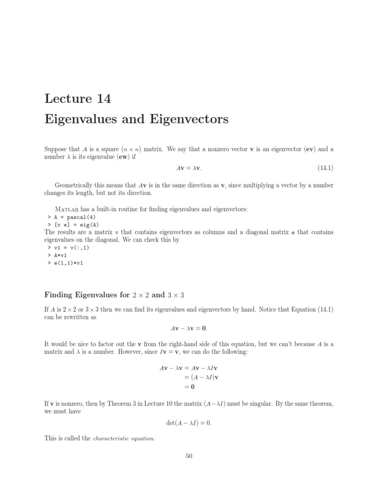 Eigenvalues and Eigenvectors | PDF | Eigenvalues And Eigenvectors ...
