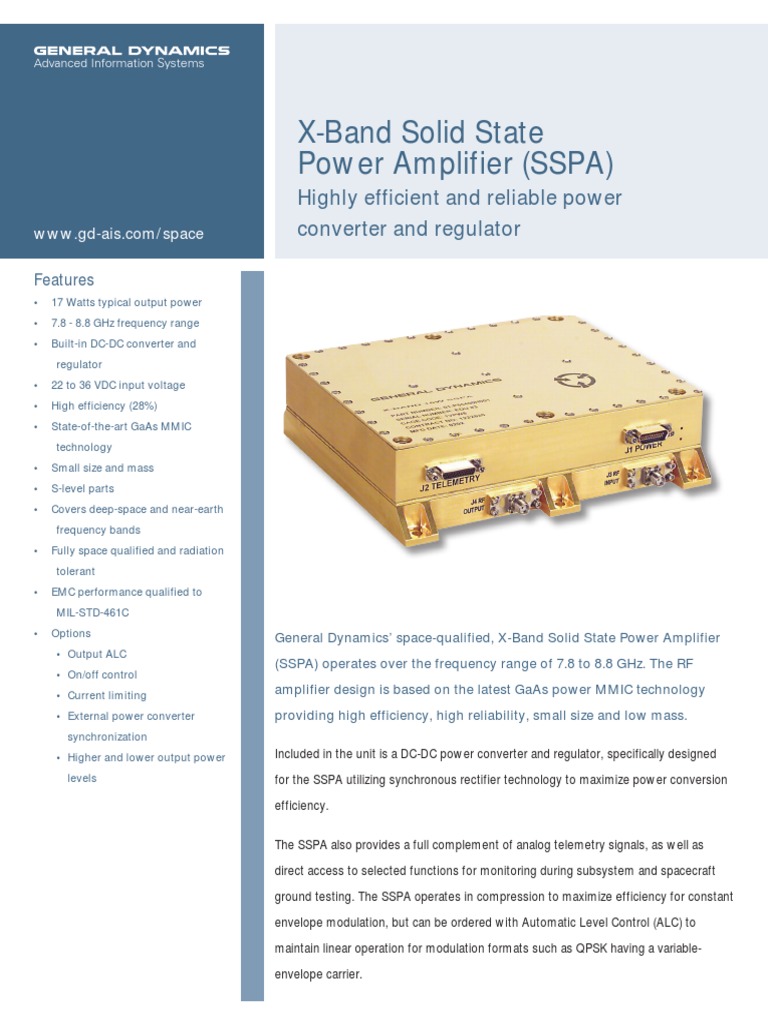 X-Band Solid State Power Amplifier (SSPA) | PDF | Amplifier | Radio