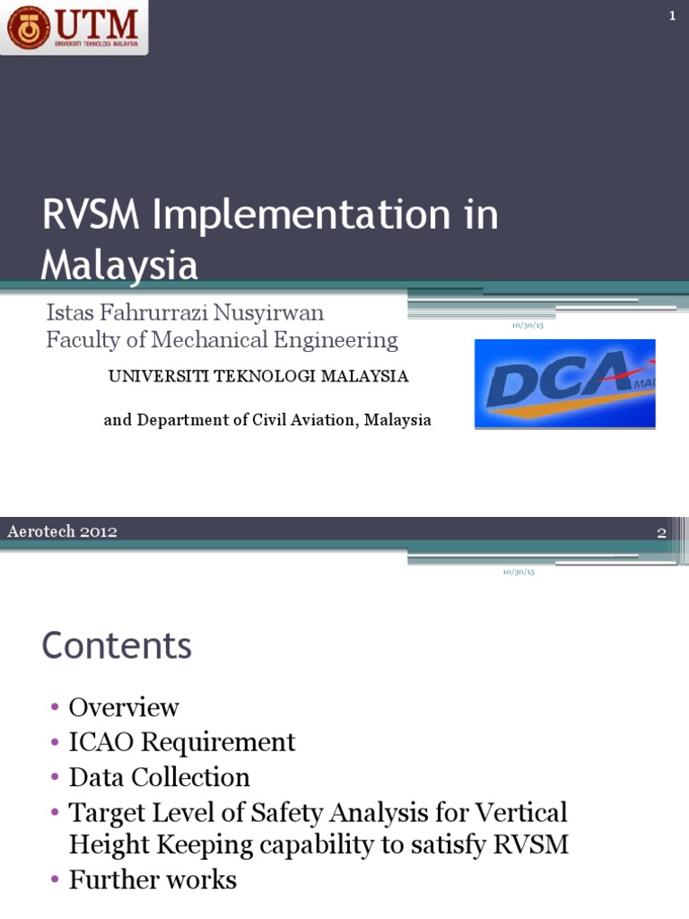 RVSM Implementation in Malaysia | PDF | Risk | Aviation