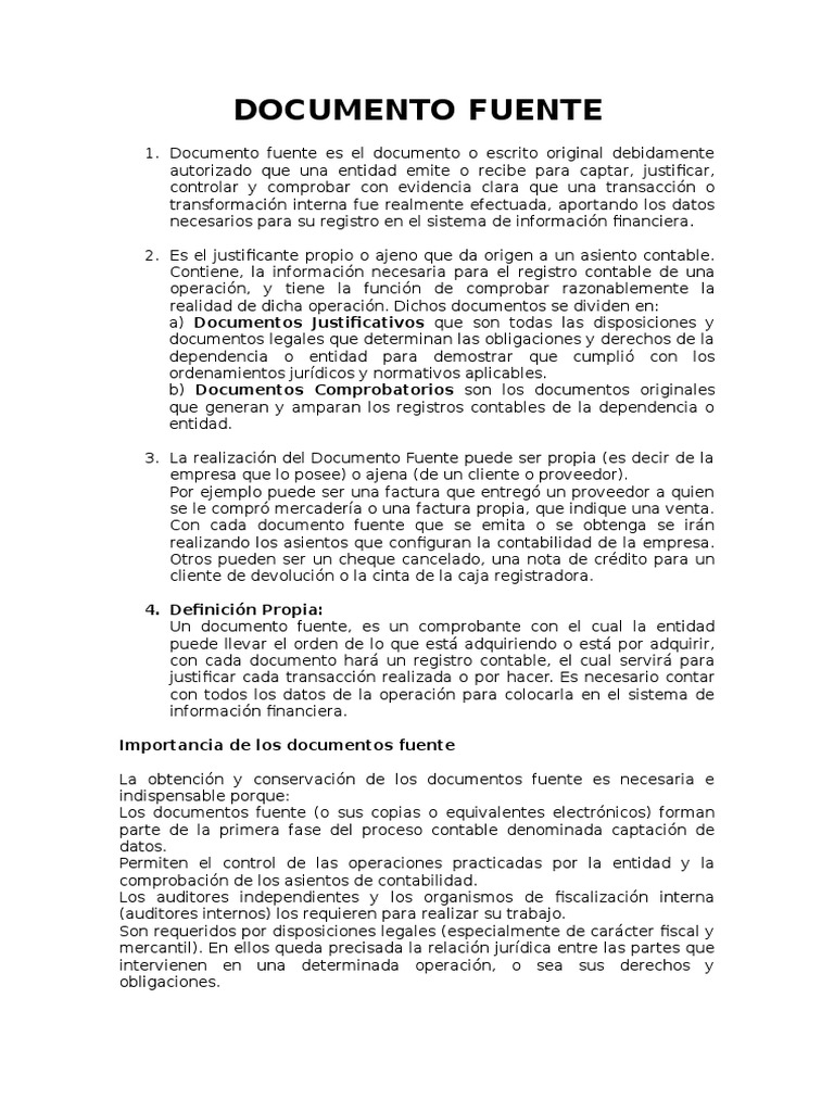 Documento Fuente | PDF | Cheque | Contabilidad