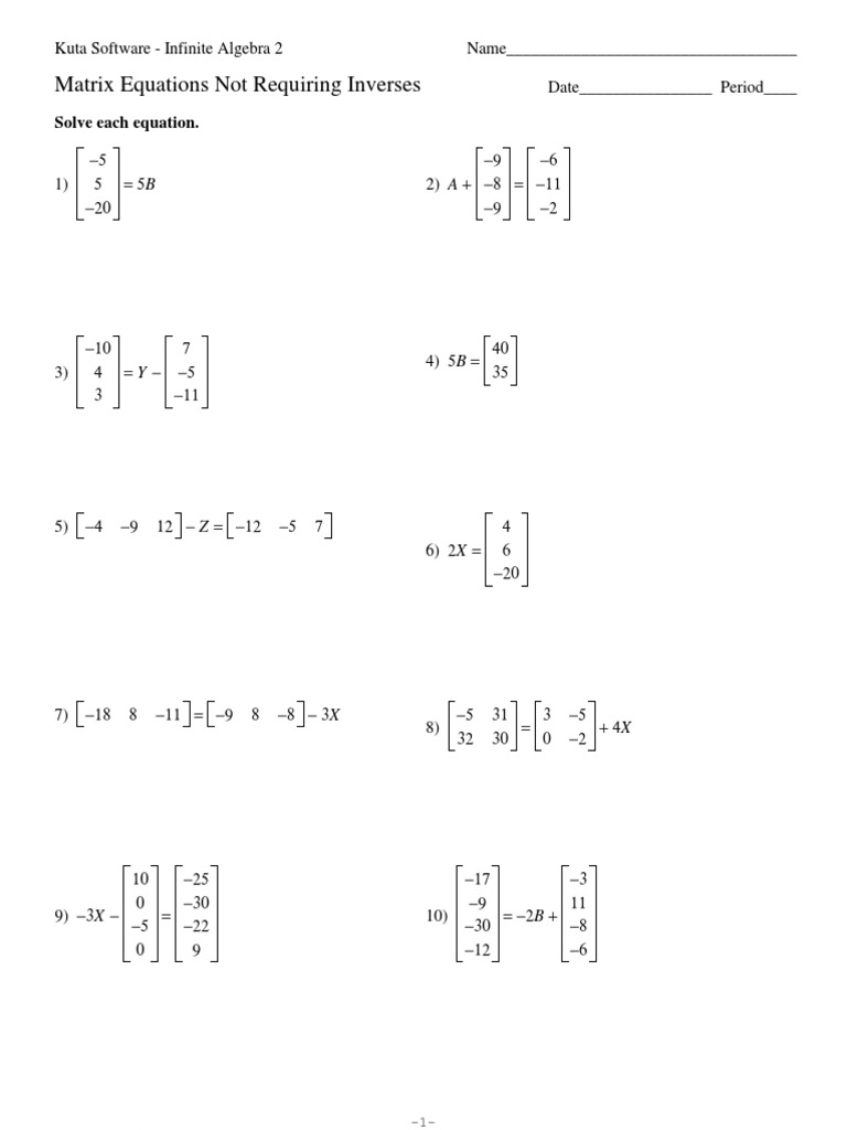 Matrix Equations 1 | PDF | Computers